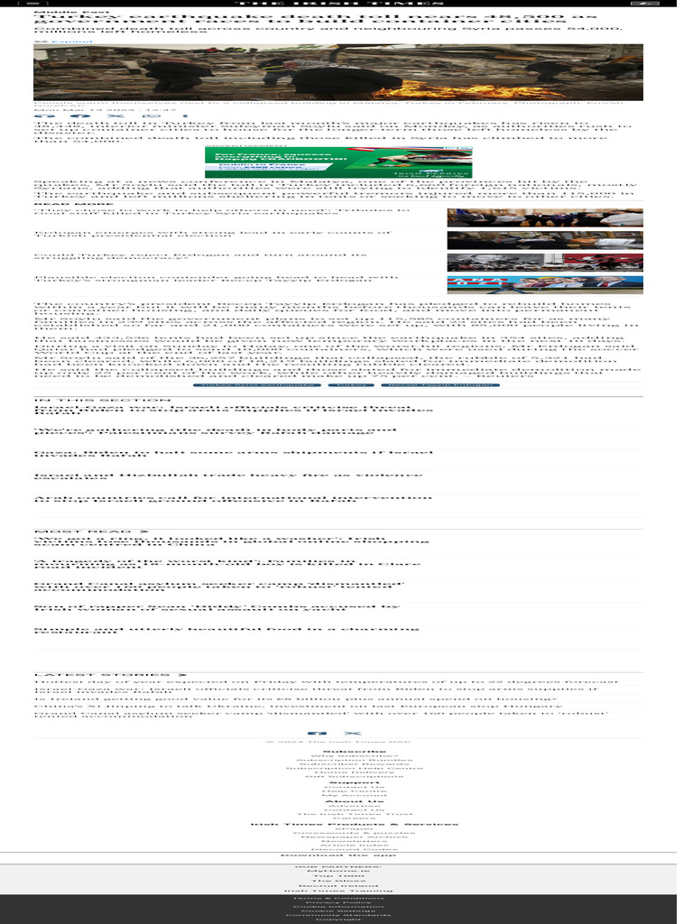 Turkey Earthquake Death Toll | PDF | Recep Tayyip Erdoğan