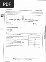 Zimsec Nov 2023 p1 Marking Scheme | PDF
