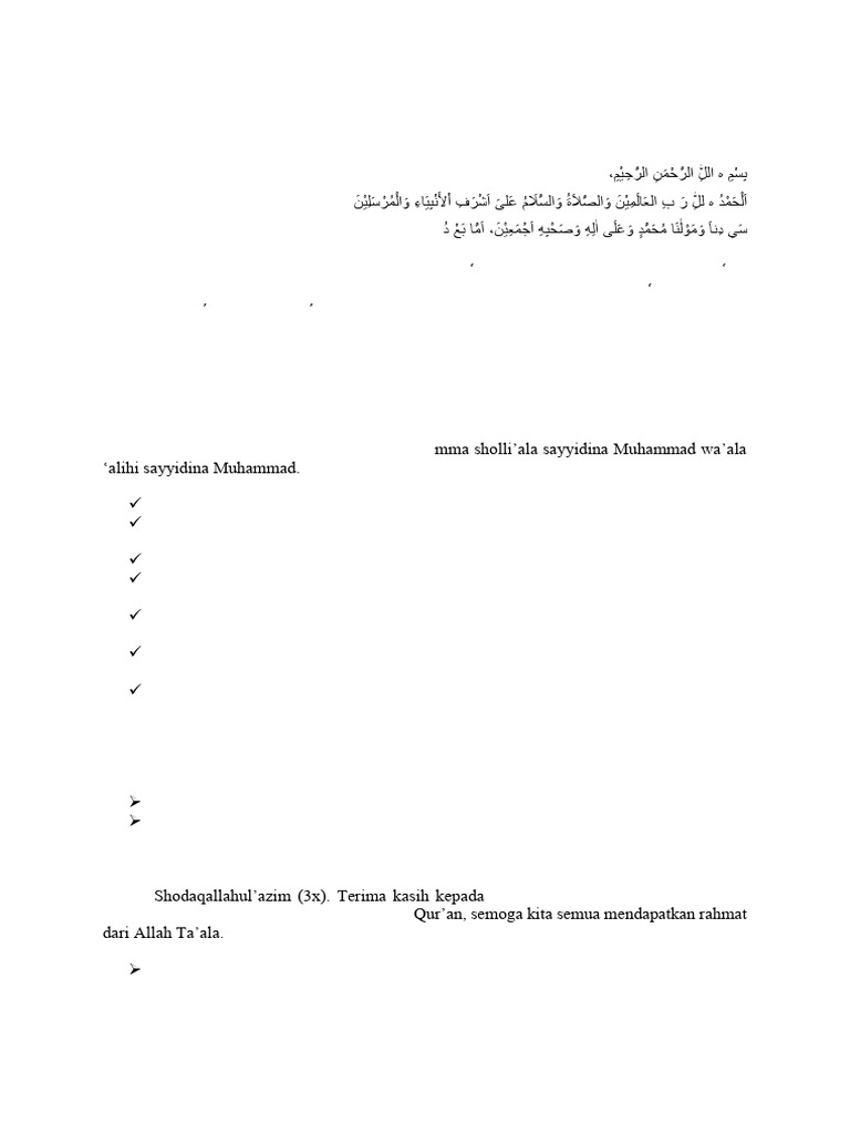 Pembukaan Mabit Kelas 6 SDIT Al-Madinah | PDF