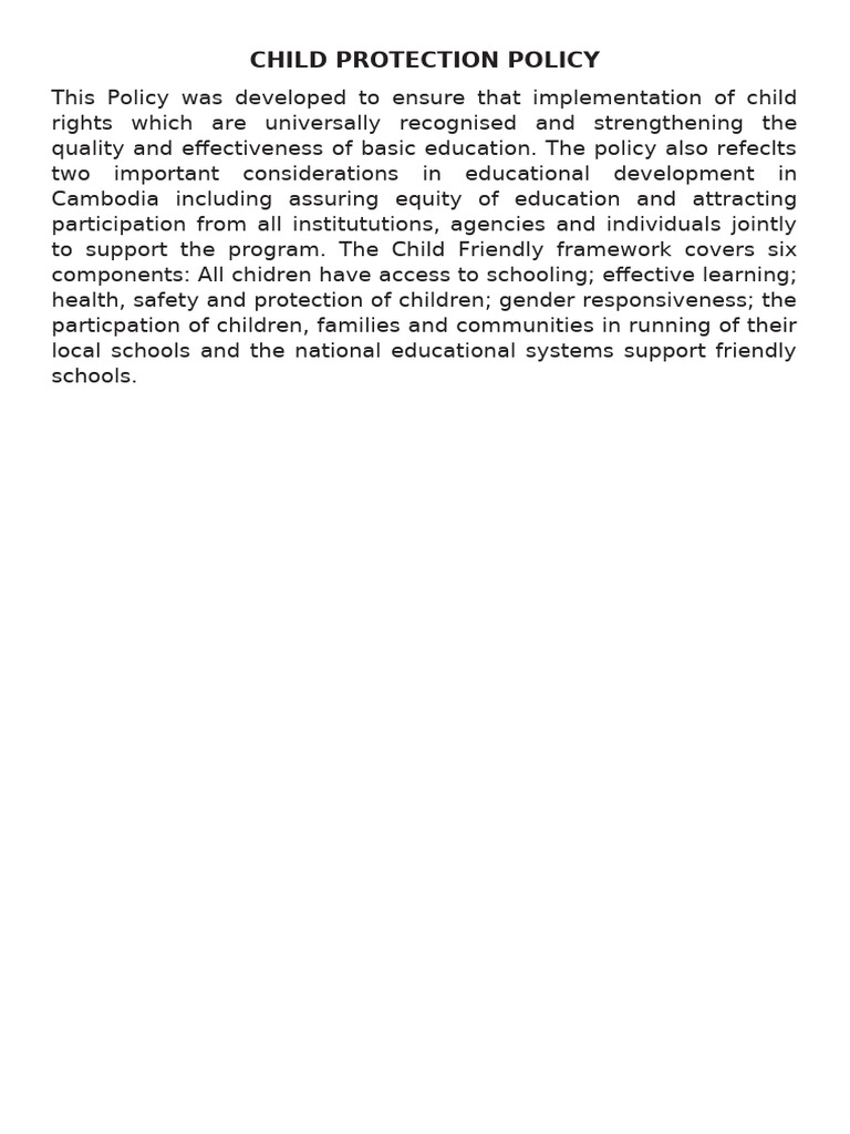 Child Protection Policy | PDF
