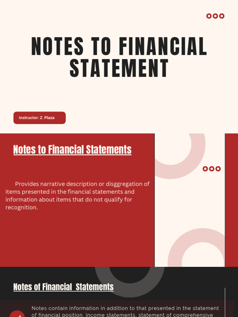 FAR - Notes To Financial Statements | PDF | Expense | Historical Cost