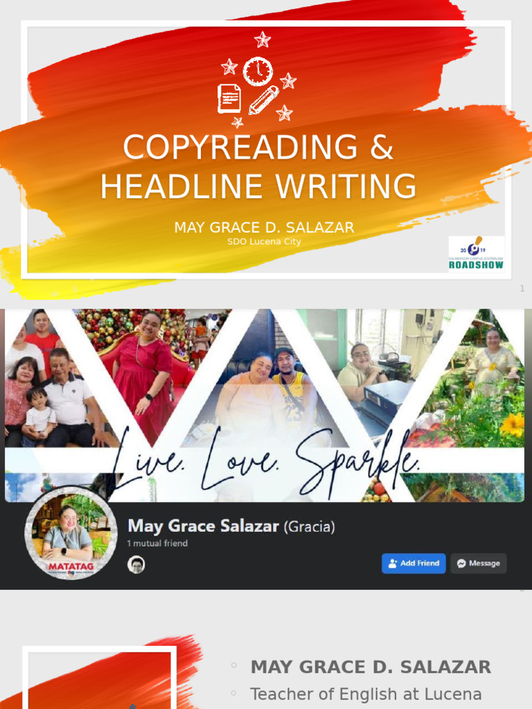 Copyreading Headline Writing | PDF | Verb | English Language