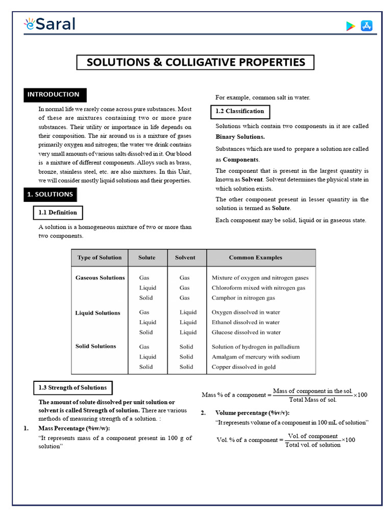 Chemistry Solutions for Students | PDF | Mixture | Solubility