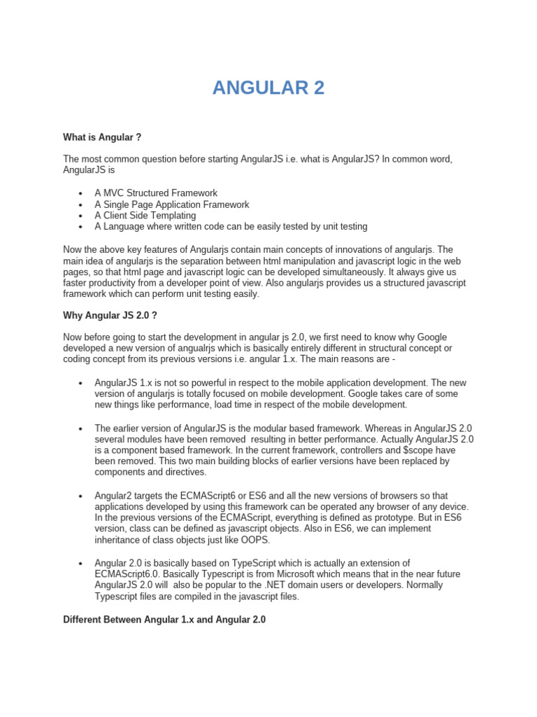 Angular 2 | PDF | Angular Js | Java Script