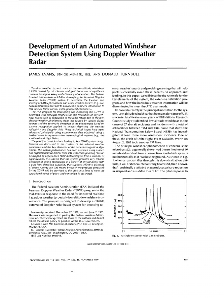 Automated Windshear Detection System | PDF | Radar | Air Traffic Control