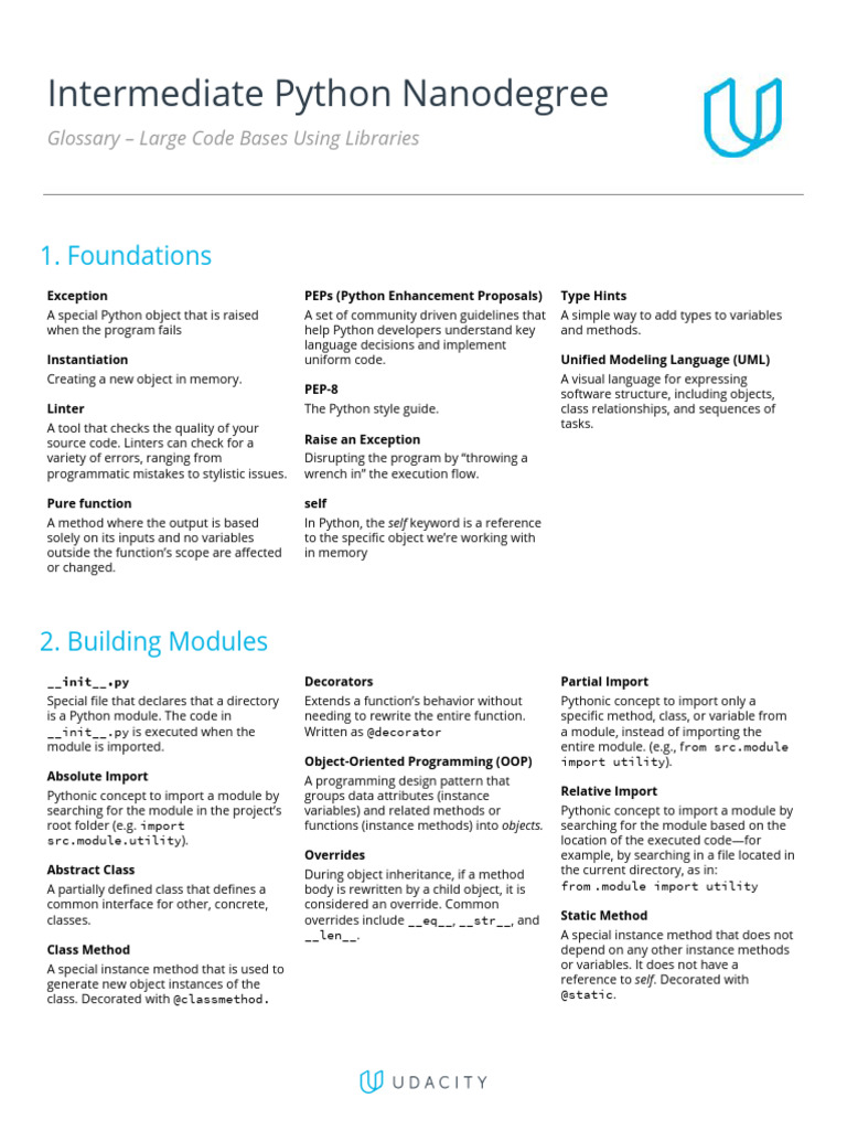 Pynd Large Codebases Using Libraries Glossary | PDF | Method (Computer ...