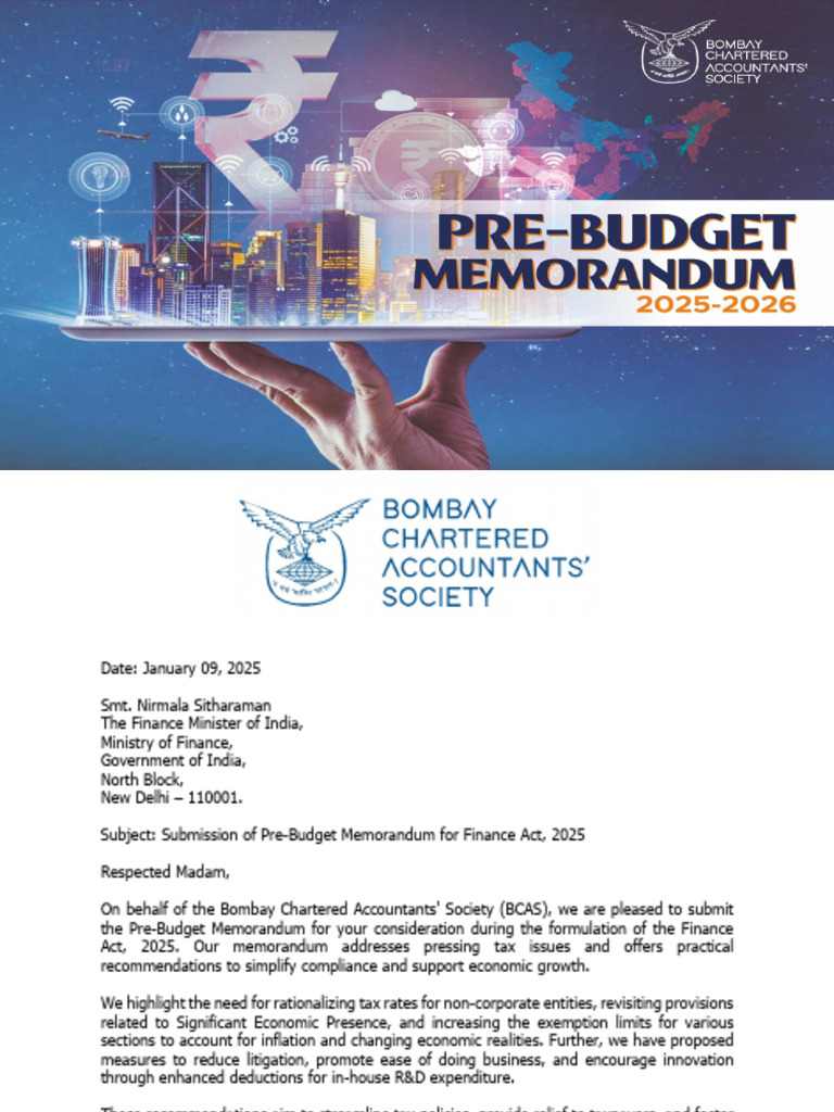 Pre-Budget Memorandum for 2025 | PDF | Tax Deduction | Taxes