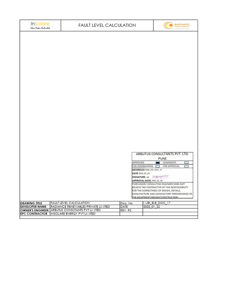 Fault Level Calculation - R2 - MJBI (A) | PDF | Electrical Impedance ...