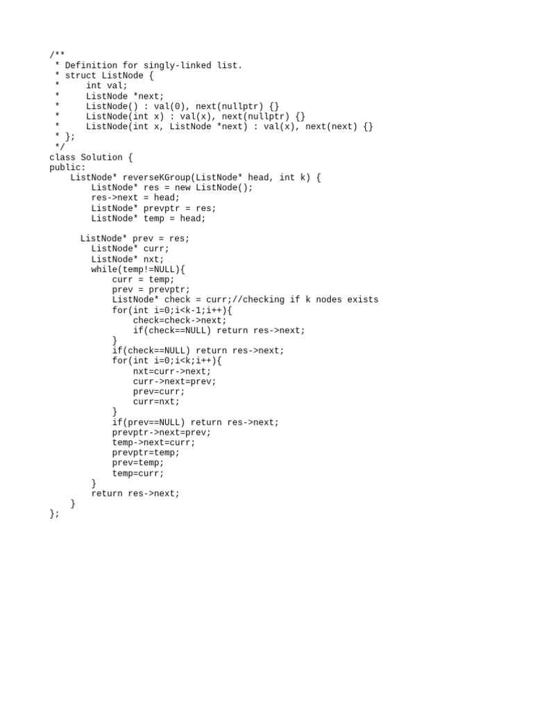 25. Reverse Nodes in k-Group | PDF