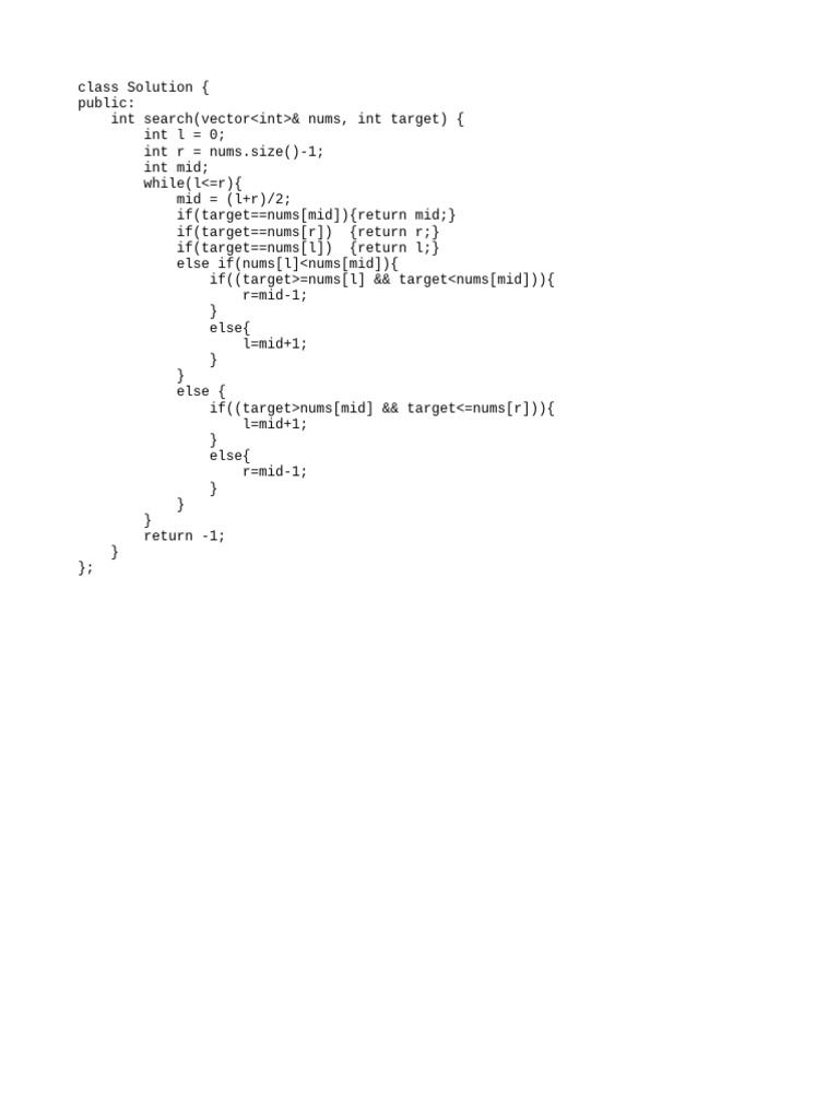 33. Search in Rotated Sorted Array | PDF 33. Search in Rotated Sorted Array | PDF