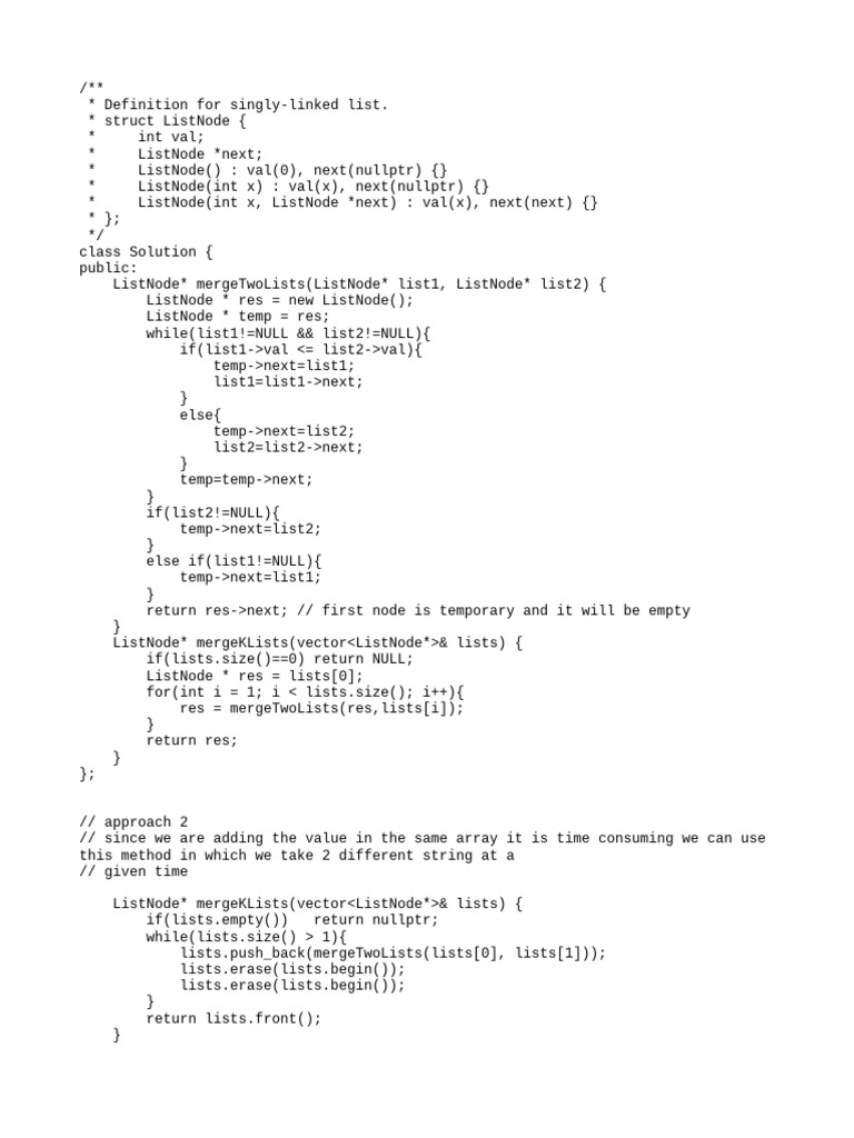 23. Merge k Sorted Lists | PDF