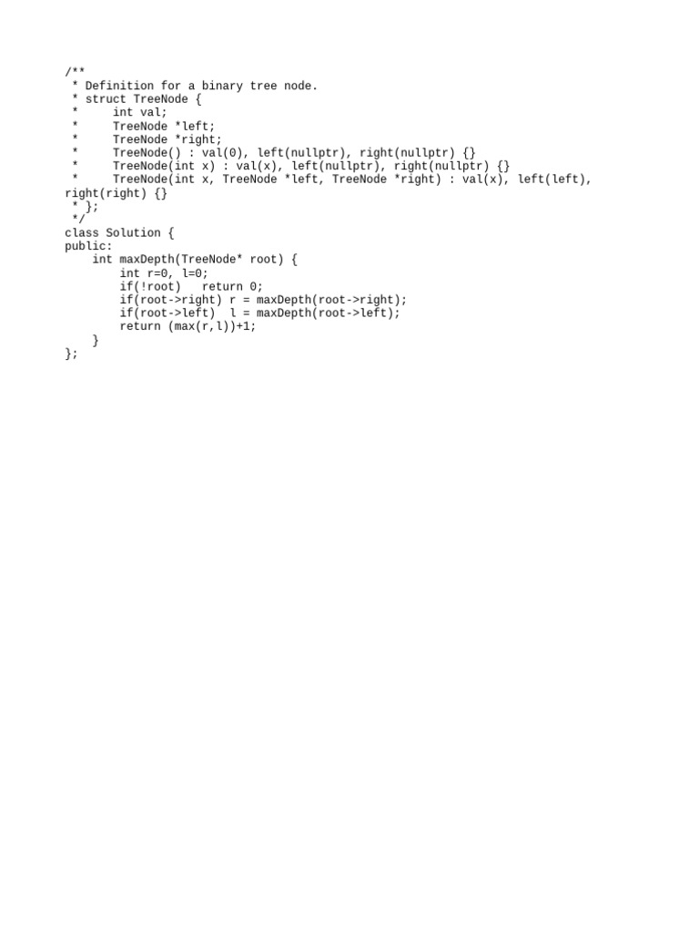 104. Maximum Depth of Binary Tree | PDF 104. Maximum Depth of Binary Tree | PDF