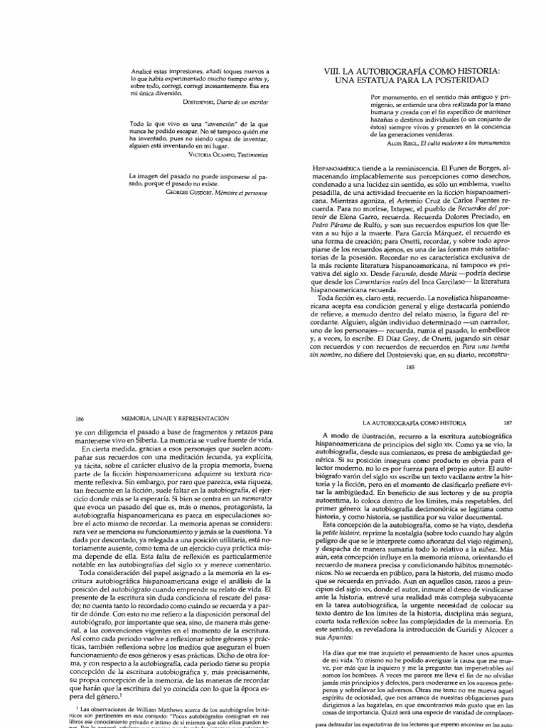 Molloy - La autobiografía como historia (capítulo perteneciente a Acto ...