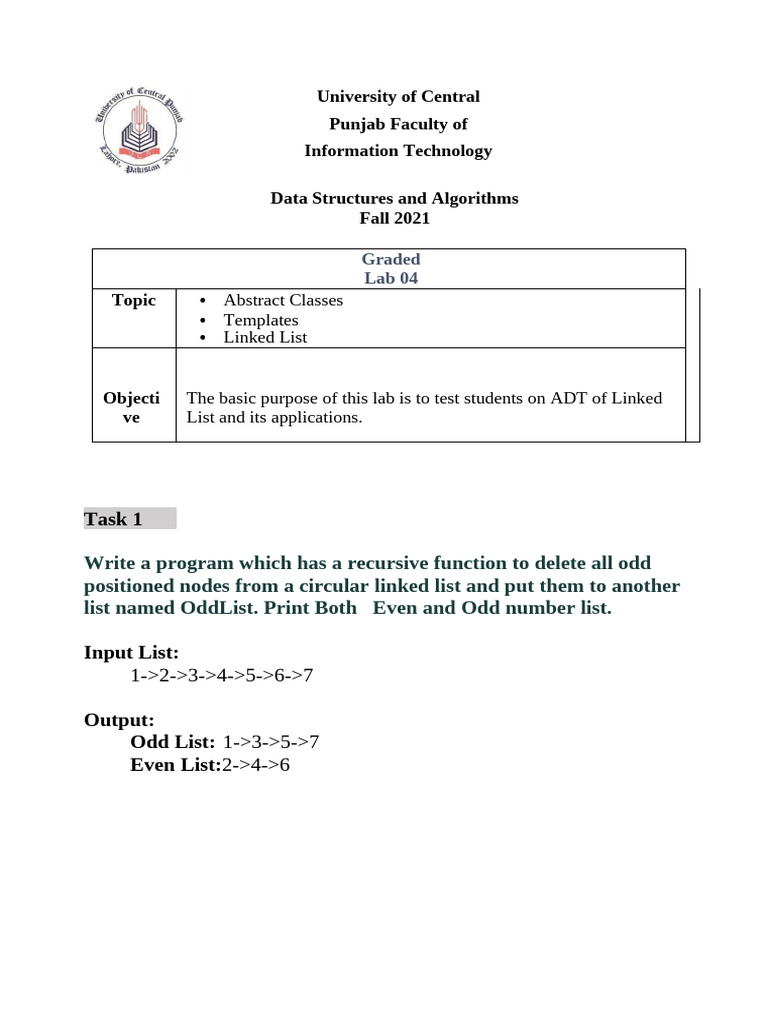 University of Central Punjab Faculty of Information Technology Data ...