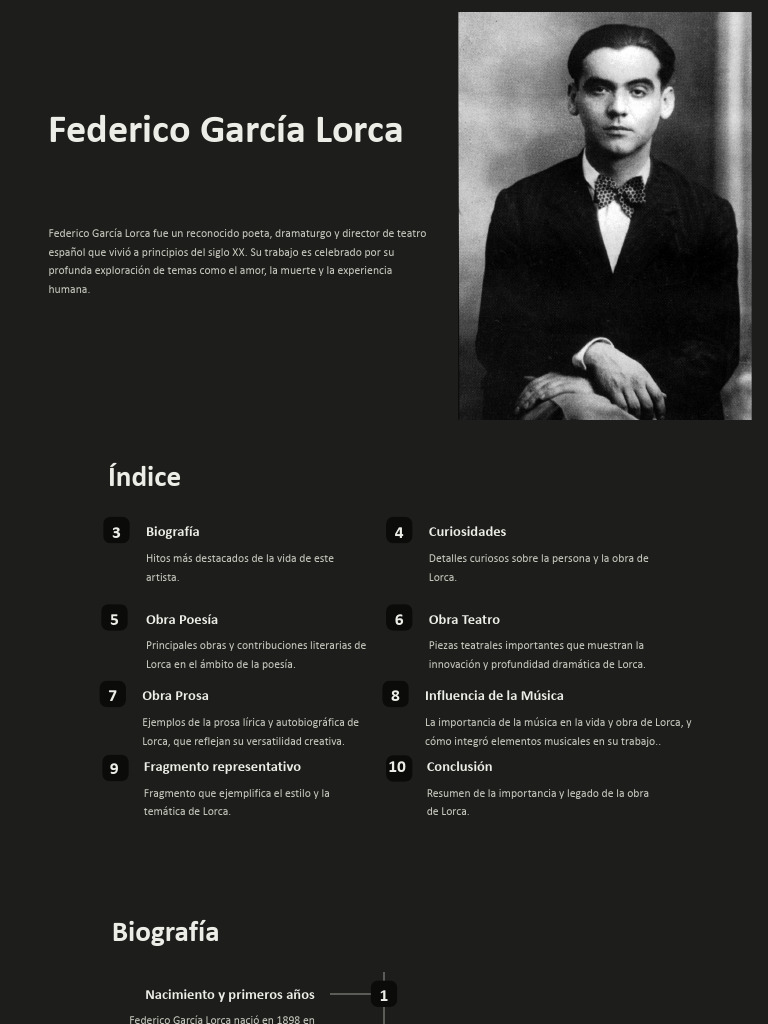 Vida y obra de Federico García Lorca | PDF | Federico García Lorca | Poesía