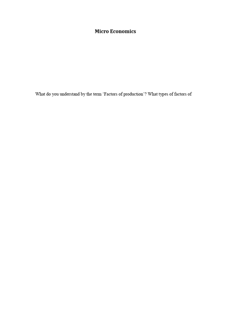 Micro Economics | PDF