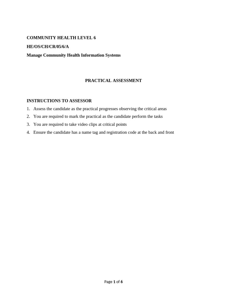 Community Health Observation Checklist | PDF