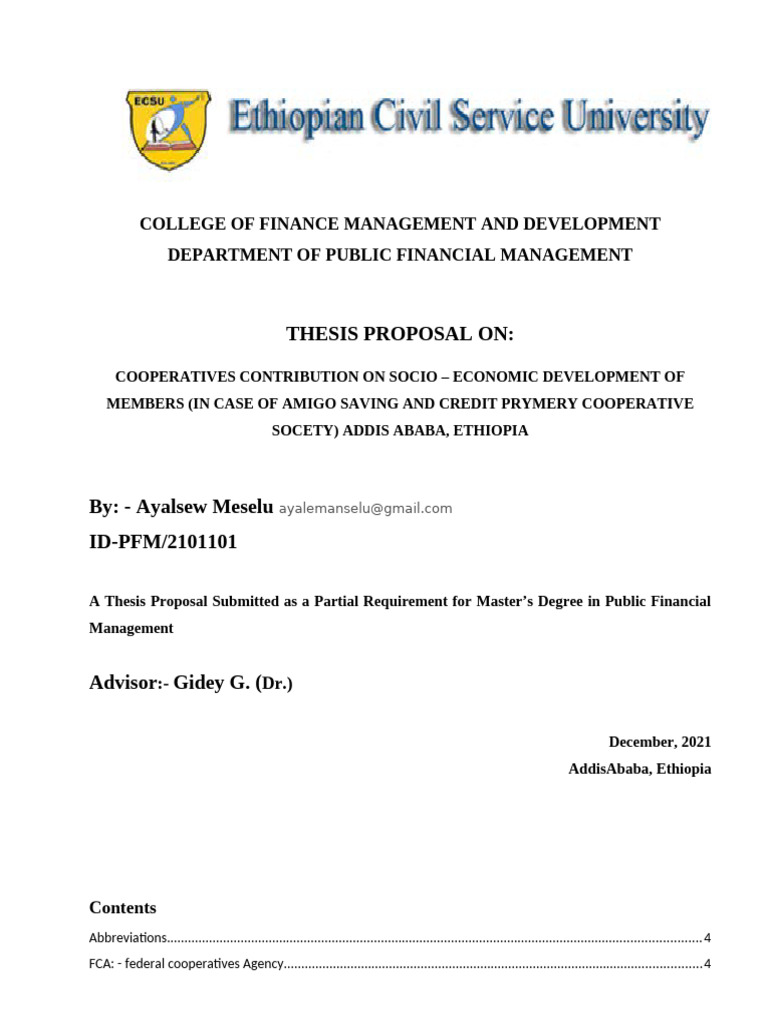 Ayalsew Meselu_Seen | PDF | Cooperative | Savings And Loan Association