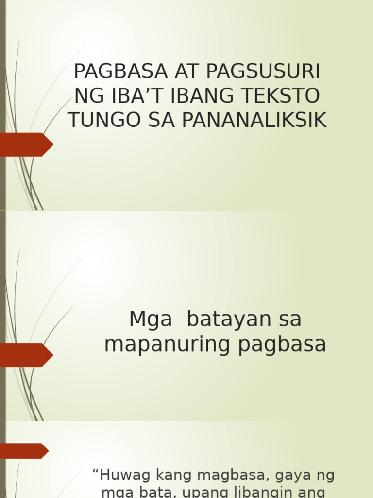 Reviewer Pagbasa | PDF