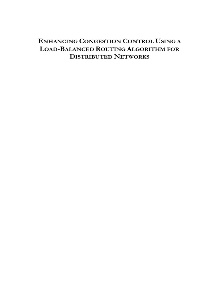 Enhancing Congestion Control Using A Load-Balanced Routing Algorithm ...