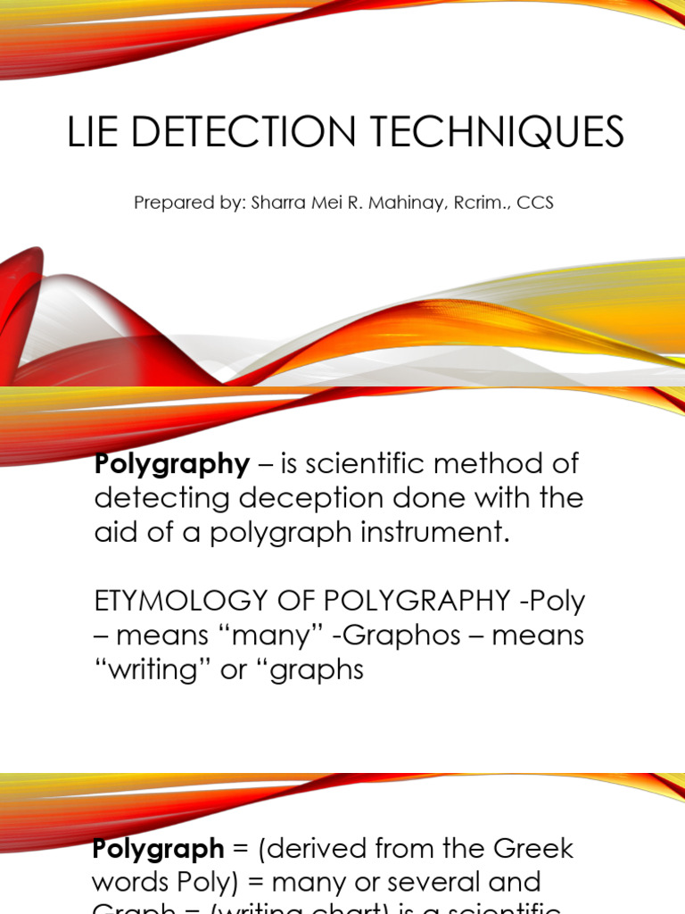 Fs 5 Lie Detection Techniques From Amici | PDF | Polygraph | Nervous System