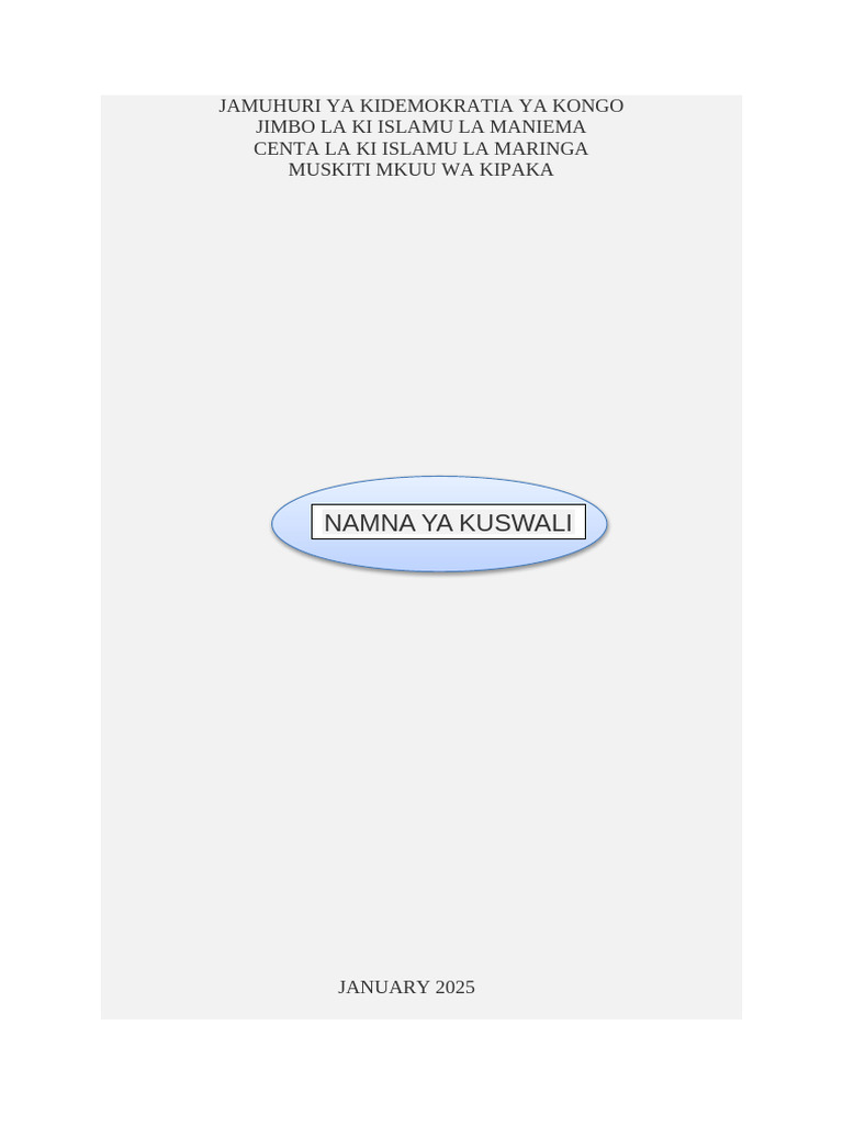 Namna Ya Kuswali | PDF