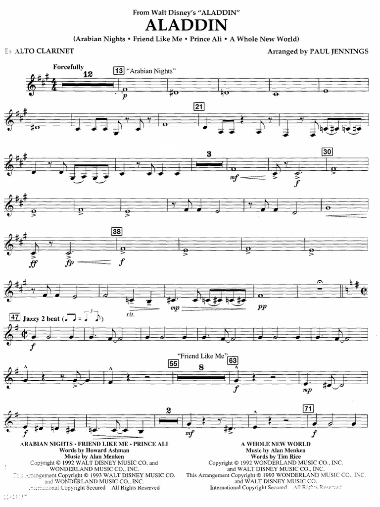 Aladdin - Alt Clarinet Eb | PDF