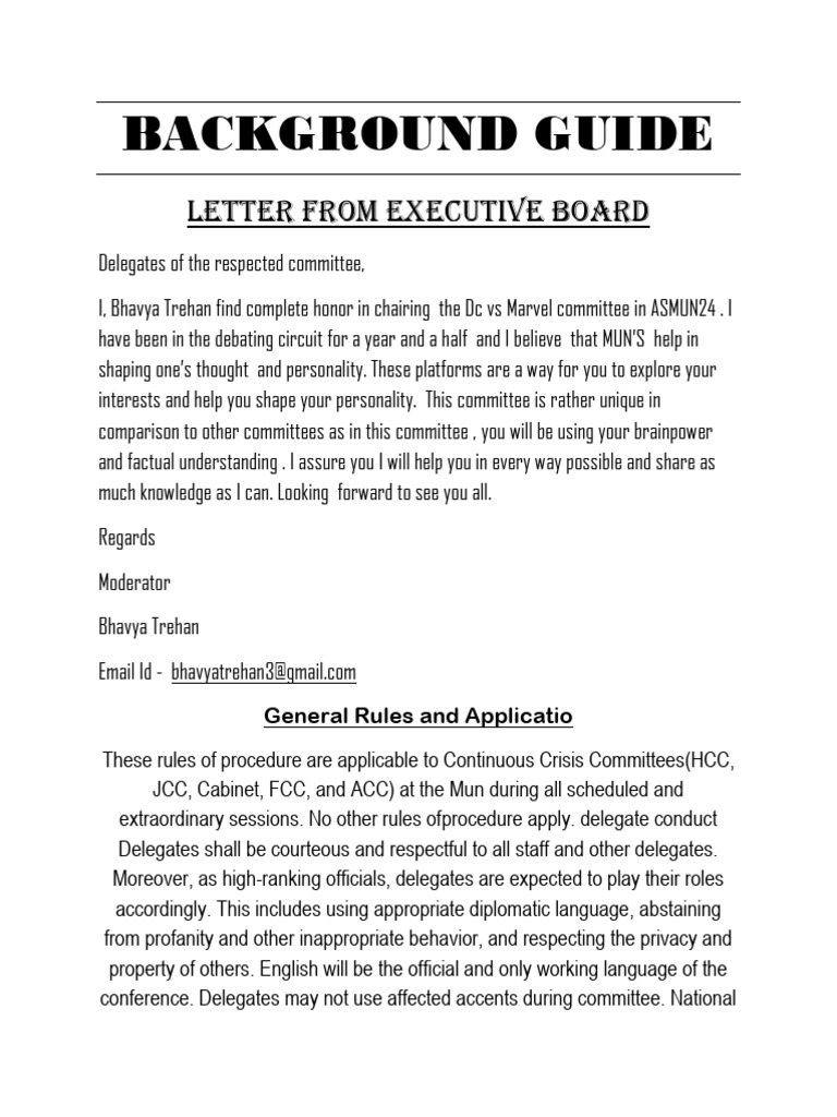 BACKGROUND GUIDE (Marvel Vs DC) (ASMUN) | PDF | Dc Comics | Comic Book