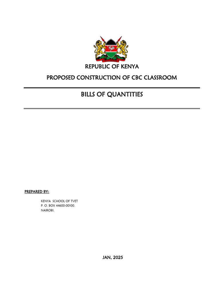 CBC Classroom Construction BOQ | PDF | Insurance | Water
