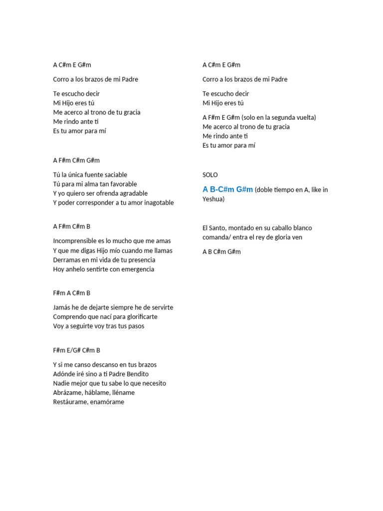 Corro a los Brazos de mi Padre | PDF