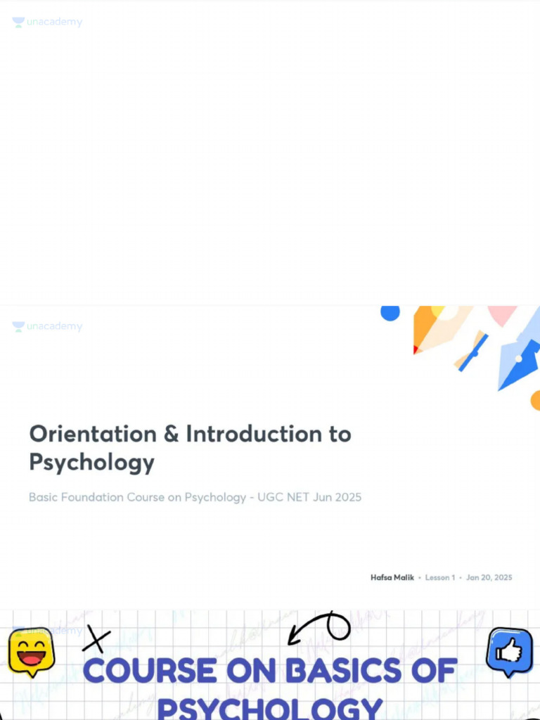 Orientation Introduction To Psychology With Anno | PDF