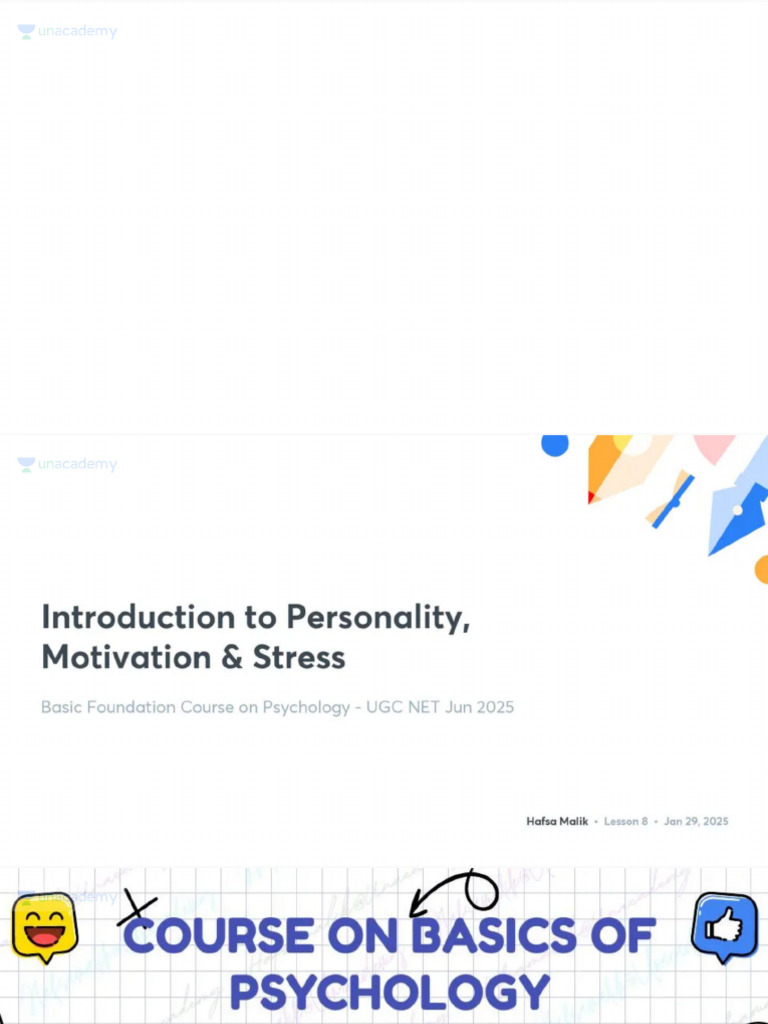 Introduction To Personality Motivation Stress With Anno | PDF