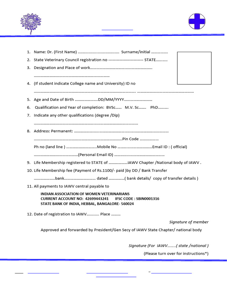 Revised IAWV Life Membership Enrolment Form | PDF | Government And ...