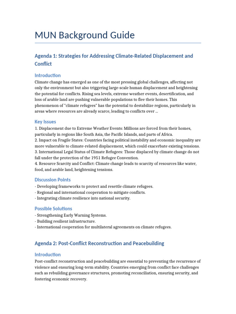 BACKGROUND GUIDE (UNGA) (ASMUN) | PDF | Peacebuilding | International ...