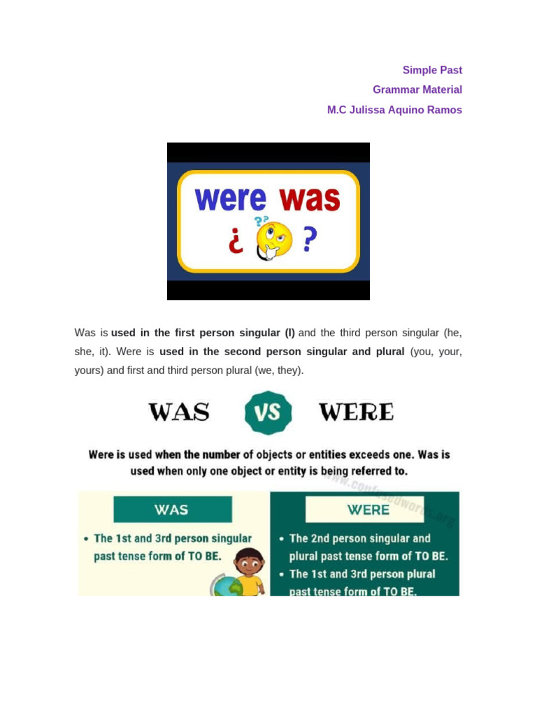 Simple Past Class | PDF