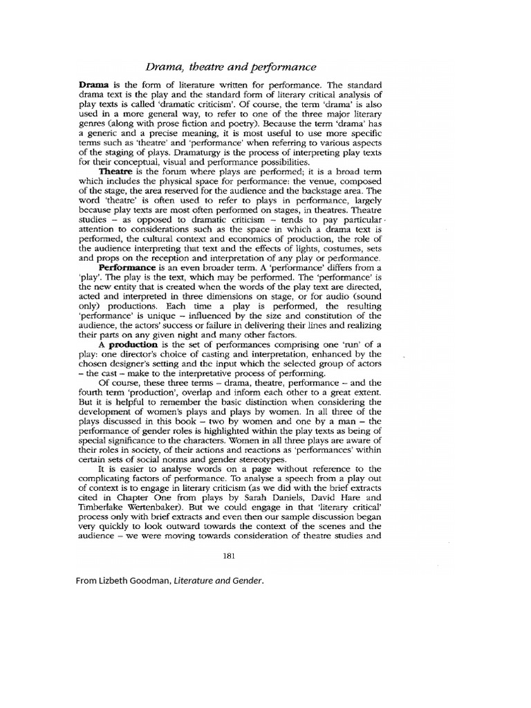 Theatre Terms From Goodman | PDF