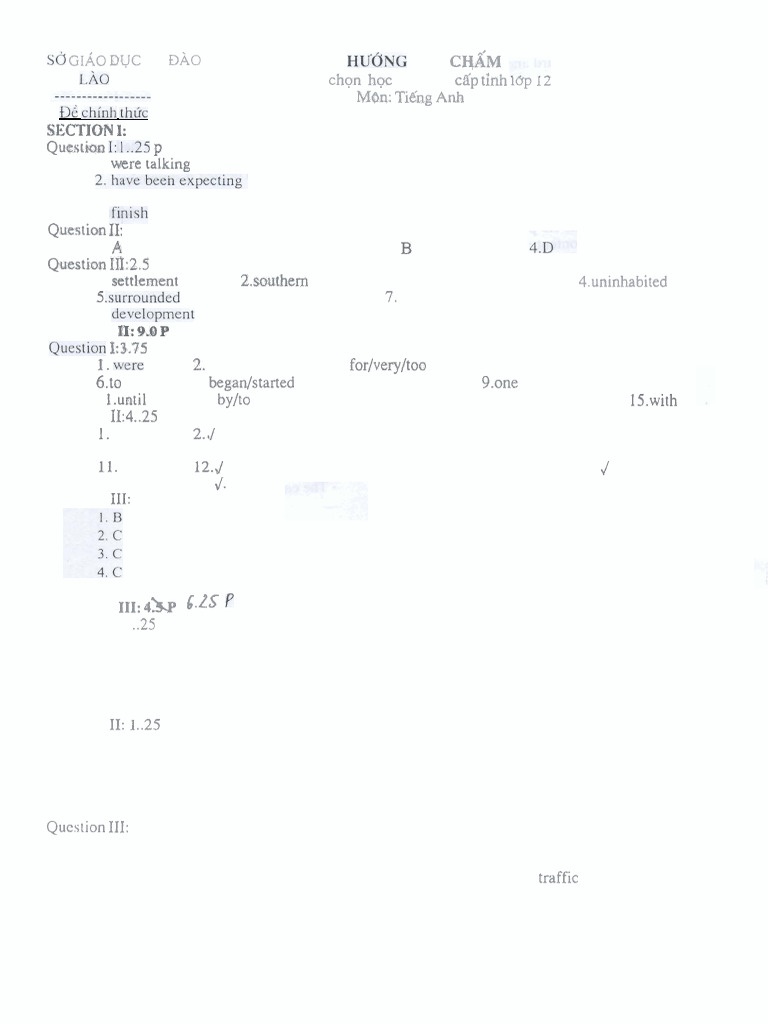 HDC de Thi HSG Cap Tinh Nam 2009 Mon Tieng Anh | PDF