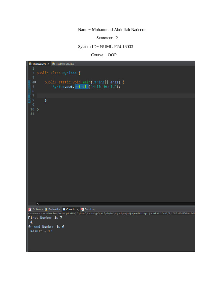 Oop Lab Task 1 | PDF
