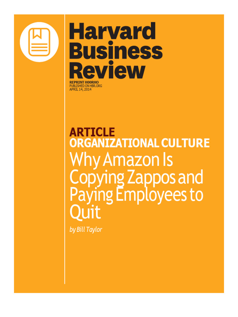 Why Amazon Is Copying Zappos and Paying Employees To Quit | PDF ...