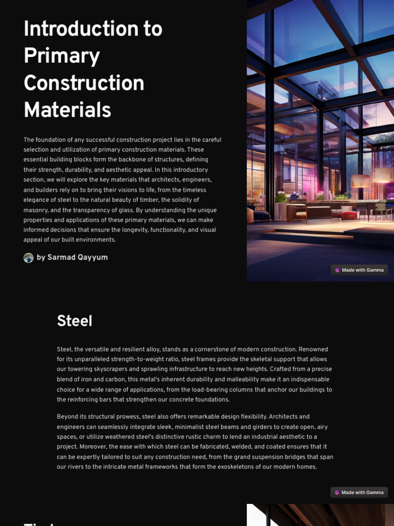 Introduction To Primary Construction Materials | PDF | Building ...