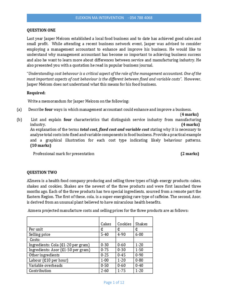 Management Accounting Insights for Jasper | PDF | Labour Economics ...