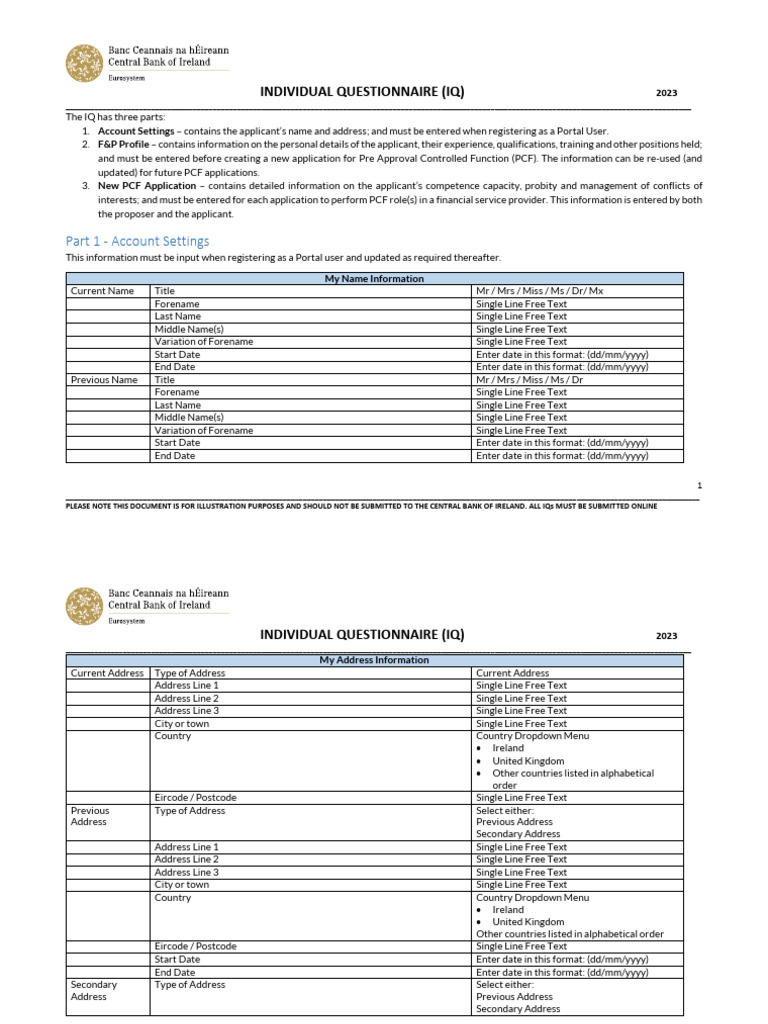 New Fitness and Probity Individual Questionnaire | PDF | Academic ...