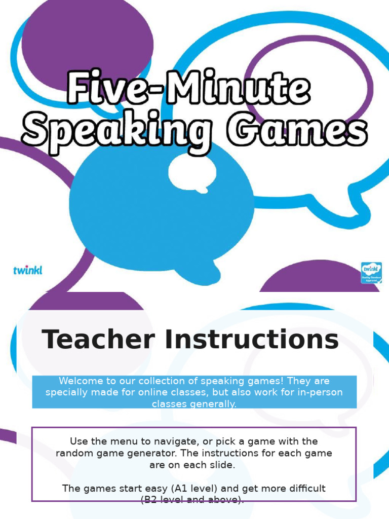 T MFL 312 30 Speaking Challenges For Esl Classes Kids A1 b2 - Ver - 3 | PDF