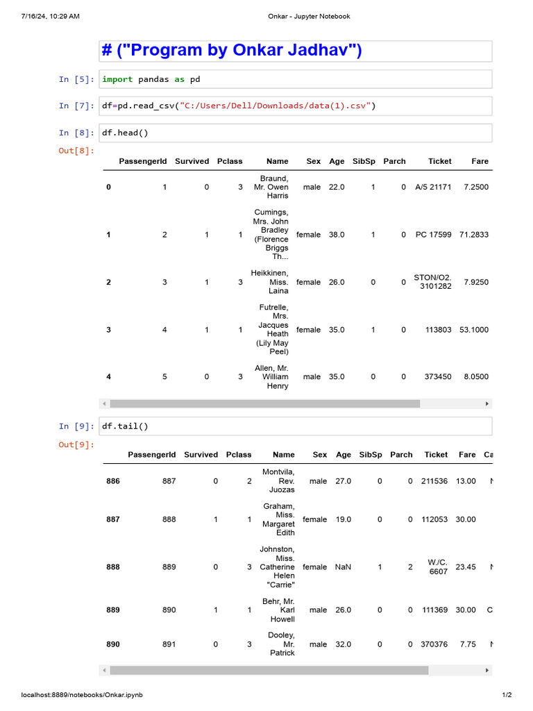 Onkar Exp 3 - Jupyter Notebook | PDF