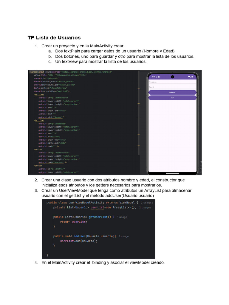 TP 3 - Activity + ViewModel | PDF