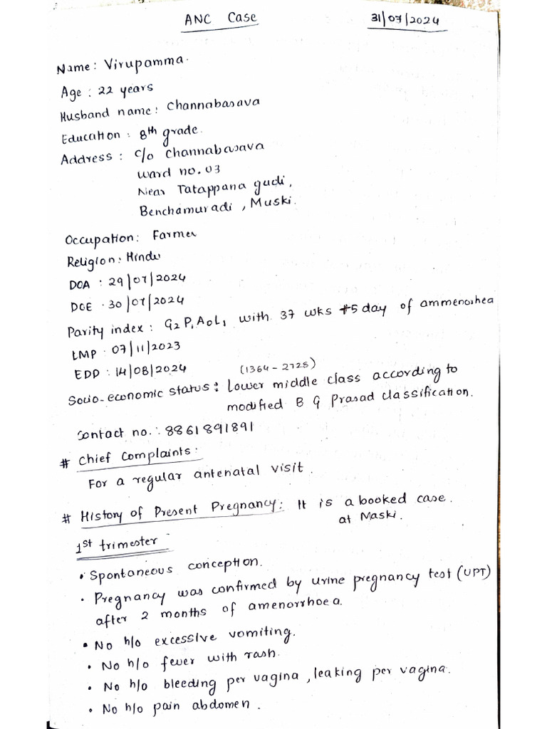 ANC PSM case | PDF | Medical Specialties