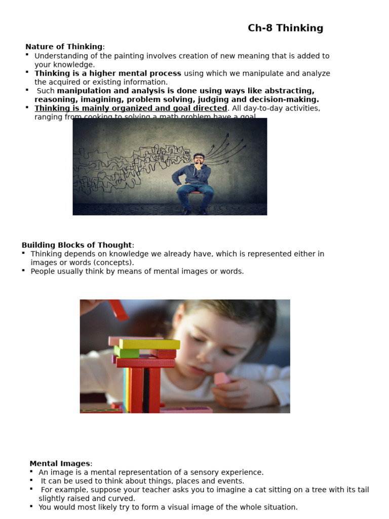 Chapter 8 - Thinking (1) (Autosaved) | PDF | Concept | Thought