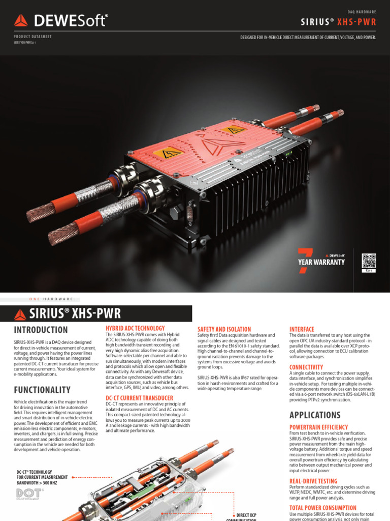 dewesoft-sirius-xhs-pwr-product-data-en | PDF | Analog To Digital ...