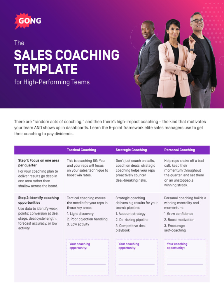 Sales Coaching Template for Success | PDF | Goal | Social Psychology