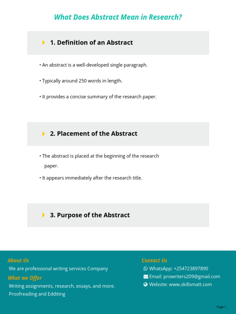 What Does Abstract Mean in Research | PDF
